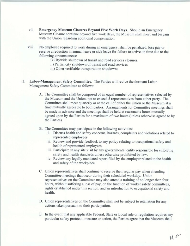 Emergency Operations; Health and Safety – Local 1503